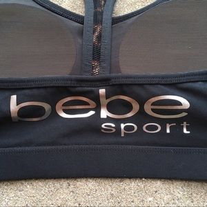bebe | Intimates & Sleepwear | New Bebe Sport Leopard Mesh Overlay Bra ...